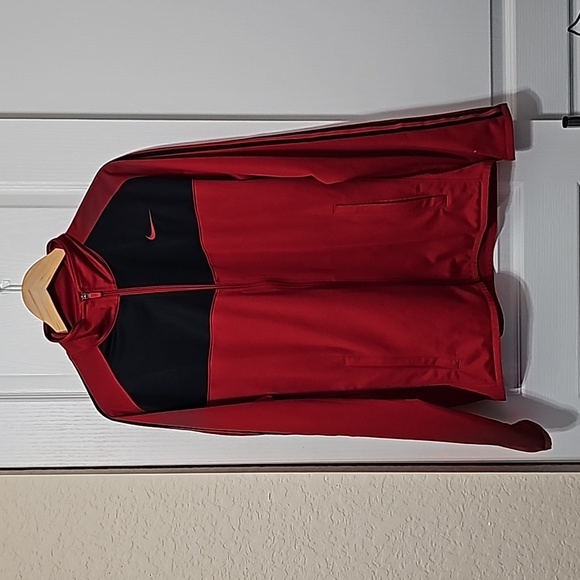 Nike | Jackets & Coats | Rare Vintage Nike Swoosh Two Tone Full Zip Track Jacket 200s Red Black ...